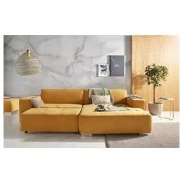 Ecksofa Inosign "Sapporo L-Form" Sofas Gr. B/H/T: 293cm x 78cm x 172cm, Luxus-Microfaser, Recamiere rechts, ohne Bettfunktion, gelb (mais) wahlweise Bettfunktion oder Sitztiefenverstellung, Federkern