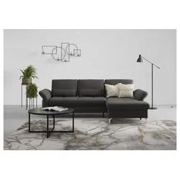 Ecksofa Inosign "Palm Beach L-Form" Sofas Gr. B/H/T: 275cm x 89cm x 175cm, Luxus-Microfaser Euphoria, mega-Recamiere rechts, mit Sitztiefenverstellung-mit Bettfunktion-mit Bettkasten-mit Armteilverstellung, grau (fango) Federkern, mit Sitztiefenverstellung, wahlweise Bettfunktion