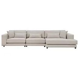 Ecksofa OTTO products "Grenette L-Form" Sofas Gr. B/H/T: 326cm x 77cm x 154cm, Struktur (recyceltes Polyester), Ottomane rechts, beige Modulsofa, im Baumwoll-Leinenmix oder aus recycelten Stoffen