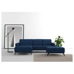 Sit & More Ecksofa SIT & MORE "Bailando L-Form" Sofas Gr. B/H/T: 251cm x 84cm x 163cm, Soft clean, Recamiere links, ohne Kopfteilverstellung-ohne Vorziehsitz, blau wahlweise mit Kopfteilverstellung und Vorziehsitz, motorisch