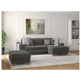 Sit & More Ecksofa SIT & MORE "Dundee L-Form" Sofas Gr. B/H/T: 264cm x 86cm x 175cm, Luxus-Microfaser Paris, Recamiere rechts, mit Kopfteilverstellung-ohne Bettfunktion-ohne Bettkasten, grau mit Federkern und Massivholzfüßen, wahlweise Kopfteilverstellung