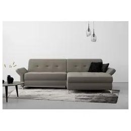 Ecksofa Inosign "Maredo L-Form" Sofas Gr. B/H/T: 284 cm x 89 cm x 179 cm, Luxus-Microfaser Euphoria, mega-Recamiere rechts, ohne Kopfteilverstellung, ohne Armteilfunktion, braun (schlamm) Federkern, wahlweise auch mit Kopfteil- und Armlehnverstellung