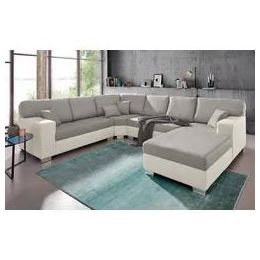 Wohnlandschaft Inosign "U-Form" Sofas Gr. B/H/T: 324cm x 94cm x 90cm, Microfaser PRIMABELLE-Struktur, Recamiere rechts, beige (creme, beige)