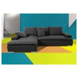 Ecksofa Inosign "Haiti II, L-Form" Sofas Gr. B/H/T: 276cm x 87cm x 180cm, Microfaser PRIMABELLE-Struktur, Recamiere links, Mit Kaltschaum-mit Bettfunktion, schwarz Wahlweise mit Kaltschaum, Bett, Bettkasten