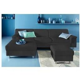 Ecksofa Inosign "Jamie, L-Form" Sofas Gr. B/H/T: 251cm x 72cm x 80cm, Luxus-Kunstleder, Recamiere links, ohne Bettfunktion, schwarz wahlweise mit Bettfunktion