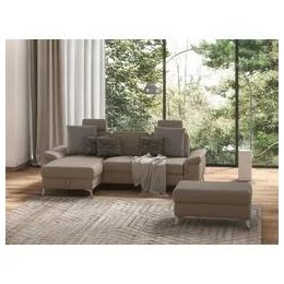 Sit & More Ecksofa SIT & MORE "Padua L-Form" Sofas Gr. B/H/T: 277cm x 89cm x 170cm, Microfaser, Recamiere links, mit Sitztiefenverstellung-mit Armteilfunktion, beige inklusive Sitztiefenverstellung, Armteilfunktion und Federkern