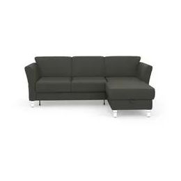 Sit & More Ecksofa SIT & MORE "Visby L-Form" Sofas Gr. B/H/T: 248cm x 87cm x 162cm, Struktur fein, Recamiere rechts, mit Bettfunktion-mit Bettkasten, grau (anthrazit) wahlweise mit Bettfunktion und Bettkasten, frei im Raum stellbar