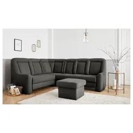 Sit & More Ecksofa SIT & MORE "Melissa L-Form", grau (anthrazit), B:257cm T:217cm, 100% Polyester, Sofas, klassisches Polsterprogramm, wahlweise Bettfunktion und Schubkasten