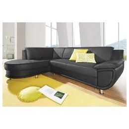 Ecksofa Trendmanufaktur "Rondo, L-Form" Sofas Gr. B/H/T: 265cm x 85cm x 190cm, NaturLEDER, Ottomane links, mit Federkern, ohne Bettfunktion, schwarz wahlweise mit Federkern, Bettfunktion