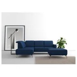 Sit & More Ecksofa SIT & MORE "Bailando L-Form" Sofas Gr. B/H/T: 249cm x 84cm x 205cm, Soft clean, Ottomane links, mit Kopfteilverstellung, blau wahlweise mit Kopfteilverstellung und Vorziehsitz, motorisch