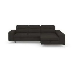 Sit & More Ecksofa SIT & MORE "Baviene L-Form" Sofas Gr. B/H/T: 286cm x 92cm x 176cm, Luxus-Microfaser Paris, Recamiere rechts, mit Bettfunktion-mit Bettkasten, braun (espresso) inklusive Sitztiefenverstellung und Federkern, wahlweise Bettfunktion