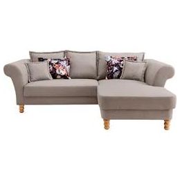 Ecksofa Home Affaire "Tassilo L-Form", grau (taupe), B:262cm H:95cm T:198cm, 100% Polyester, Sofas