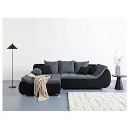 Ecksofa Inosign "Imola L-Form" Sofas Gr. B/H/T: 271cm x 90cm x 104cm, Microfaser-Struktur, Recamiere links, ohne Bettfunktion, schwarz (schwarz, anthrazit)