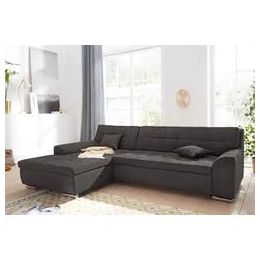 Ecksofa DOMO collection "Aversa L-Form" Sofas Gr. B/H/T: 267cm x 83cm x 178cm, Luxus-Microfaser, Recamiere links, ohne Funktion, braun (espresso) wahlweise mit Bettfunktion