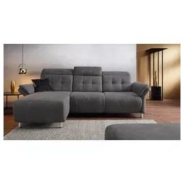 Ecksofa Places of Style "Manhattan L-Form", grau (anthrazit), B:270cm H:102cm T:168cm, Kunstleder SOFTLUX;Flachgewebe (100% Polyester);Struktur (100% Polyester), Sofas, 2 Sitze mit elektrischer Relaxfunktion, verstellbare Armlehnen