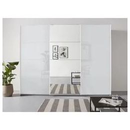 Schwebetürenschrank Rauch "Kleiderschrank Schrank Garderobe TOPSELLER OTELI inkl. Inneneinteilung" Schränke Gr. B/H/T: 271 cm x 210 cm x 62 cm, weiß (weiß, hochglanz weiß) mit 3 Innenschubladen sowie zusätzlichen Einlegeböden MADE IN GERMANY