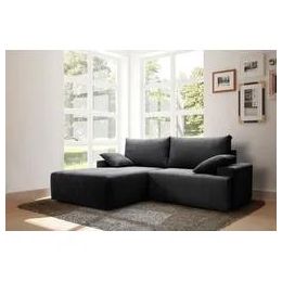 Ecksofa exxpo - SOFA FASHION "Orinoko, aktuelles Design und hoher Sitzkomfort, L-Form", grau (anthrazit), B:240cm H:92cm T:177cm, Sofas, inkl. Bettfunktion und Bettkasten, schöne Farben im angesagten Cord