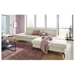 Sit & More Ecksofa SIT & MORE "Brisbane L-Form" Sofas Gr. B/T: 319cm x 181cm, Soft clean, Recamiere rechts, mit anthrazit-metalic glänzenden Füßen, beige (creme) Fußhöhe 15 cm, inklusive Sitztiefen-, Armteil- und Kopfteilverstellung