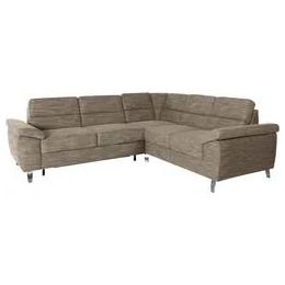 Sit & More Ecksofa SIT & MORE "Sorano L-Form" Sofas Gr. B/H/T: 249cm x 88cm x 229cm, Struktur grob, langer Schenkel links, mit Bettfunktion-mit Relaxfunktion-mit Bettkasten, braun (cappuccino) wahlweise mit Bett- und Relaxfunktion, inkl. Bettkasten