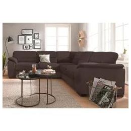 Sit & More Ecksofa SIT & MORE "Montego L-Form" Sofas Gr. B/H/T: 256cm x 88cm x 227cm, Luxus-Microfaser ALTARA NUBUCK, langer Schenkel rechts, mit Bettfunktion, braun wahlweise mit Bettfunktion und Schubkasten