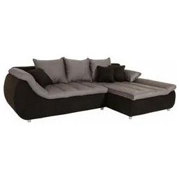 Ecksofa Inosign "Imola L-Form" Sofas Gr. B/H/T: 270cm x 90cm x 104cm, Microfaser PRIMABELLE-Luxus-Microfaser ALCAZAR, Recamiere rechts, schwarz (schwarz, grau) mit Bettfunktion