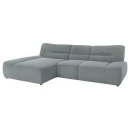 Ecksofa DOMO collection "Cesena L-Form" Sofas Gr. B/H/T: 288cm x 81cm x 175cm, Struktur fein, Recamiere links, mit Wellenunterfederung, grün (mint)