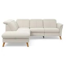 Sit & More Ecksofa SIT & MORE "Romero L-Form" Sofas Gr. B/H/T: 250cm x 91cm x 220cm, Struktur weich, Ottomane links, mit Federkern-mit Kopfteilverstellung-ohne Bettfunktion-mit Stauraum-mit TV-motorisch, beige (creme) wahlweise mit oder ohne TV-Funktion, Bettfunktion, Bettkasten