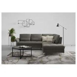 Ecksofa Inosign "Palm Beach L-Form" Sofas Gr. B/H/T: 263cm x 89cm x 224cm, Luxus-Microfaser Euphoria, Ottomane rechts, mit Sitztiefenverstellung-mit Bettfunktiom-mit Stauraum-mit Armteilverstellung, braun (schlamm) Federkern, mit Sitztiefenverstellung, wahlweise Bettfunktion