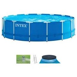 Framepool Intex "Metal Frame" Schwimmbecken Gr. Ø/B/H/L: 457cm x Breite Höhe 122cm x Länge, 16800 l, blau 5-tlg., ØxH: 457x122 cm