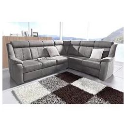 Sit & More Ecksofa SIT & MORE "Basel L-Form" Sofas Gr. B/H/T: 261cm x 98cm x 211cm, Luxus-Microfaser ALTARA NUBUCK, langer Schenkel links, ohne Relaxfunktion, grau wahlweise mit Relaxfunktion