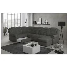 Wohnlandschaft Home Affaire "Boston U-Form" Sofas Gr. B/H/T: 333 cm x 102 cm x 216 cm, Chenille, langer Schenkel links-Recamiere rechts-Bettfunktion rechts, Mit Bettfunktion-mit Schubkasten, grau (anthracite) Gemütliche Wohnlandschaft mit hoher Rückenlehne in klassischem Design