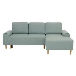 Ecksofa Inosign "Samu L-Form" Sofas Gr. B/H/T: 235cm x 93cm x 160cm, Struktur fein, Recamiere rechts, mit Bettfunktion-mit Bettkasten, grün (mint) wahlweise mit Bettfunktion und Bettkasten