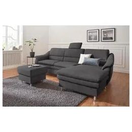 Sit & More Ecksofa SIT & MORE "Cardoso L-Form" Sofas Gr. B/H/T: 264cm x 90cm x 162cm, Luxus-Microfaser 1, Recamiere rechts, keine Funktion, grau (anthrazit) mit Federkern, wahlweise Bettfunktion