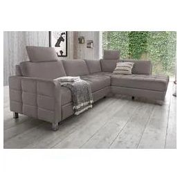 Sit & More Ecksofa SIT & MORE "Pablo L-Form", grau (elefant), B:233cm H:78cm T:196cm, Struktur fein (100% Polyester), Struktur (100% Polyester), Sofas, wahlweise mit Bettfunktion