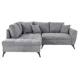 Ecksofa Inosign "Lörby L-Form" Sofas Gr. B/H/T: 224cm x 90cm x 191cm, Luxus-Microfaser weich, Ottomane links, Luxus Microfaser weich, bunt (melange) Belastbarkeit bis 140kg pro Sitzplatz, auch mit Aqua clean-Bezug