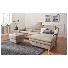 Sit & More Ecksofa SIT & MORE "Cardoso L-Form" Sofas Gr. B/H/T: 264cm x 90cm x 162cm, Luxus-Microfaser 2, Recamiere rechts, keine Funktion, beige mit Federkern, wahlweise Bettfunktion