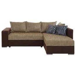 Ecksofa Collection AB "John L-Form" Sofas Gr. B/H/T: 226 cm x 80 cm x 92 cm, Microfaser PRIMABELLE-Struktur, mit Federkern, braun (dunkelbraun, cappuccino) mit Bettfunktion, wahlweise Federkern