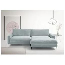 Ecksofa Inosign "Downtown, B/T/H: 272/190/84 cm L-Form" Sofas Gr. B/H/T: 272cm x 84cm x 190cm, Cord, Recamiere rechts, blau (hellblau) weicher Sitzkomfort auch in Cord und Bouclé, incl. Zierkissen