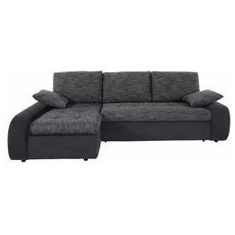 Ecksofa Trendmanufaktur "Indie, L-Form" Sofas Gr. B/H/T: 269cm x 86cm x 169cm, Luxus-Microfaser ALCAZAR-Struktur, Recamiere links, ohne Funktion-XXL, schwarz (schwarz/anthrazit/grau) wahlweise XL oder XXL