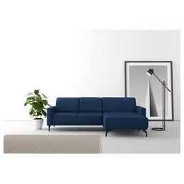 Sit & More Ecksofa SIT & MORE "Bailando L-Form" Sofas Gr. B/H/T: 251cm x 84cm x 163cm, Soft clean, Recamiere rechts, mit Kopfteilverstellung, blau wahlweise mit Kopfteilverstellung und Vorziehsitz, motorisch