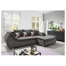 Ecksofa Inosign "Imola L-Form", schwarz (asche), B:270cm H:90cm T:170cm, 100% Polyester, Sofas, auch mit Bettfunktion