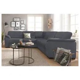 Sit & More Ecksofa SIT & MORE "Montego L-Form" Sofas Gr. B/H/T: 256cm x 88cm x 227cm, Luxus-Microfaser ALTARA NUBUCK, langer Schenkel links, ohne Bettfunktion, grau (dunkelgrau) wahlweise mit Bettfunktion und Schubkasten