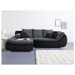 Ecksofa Inosign "Imola L-Form" Sofas Gr. B/H/T: 271cm x 90cm x 104cm, Microfaser-Struktur, Recamiere links, mit Bettfunktion und Bettkasten, schwarz (schwarz, anthrazit)