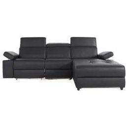 Ecksofa Places of Style "Kilado, L-Form", schwarz, B:259cm H:98cm T:163cm, Echtleder/Kunstleder, Sofas, mit Relaxfunktion, verstellbarer Armlehne, Kopfteilverstellung