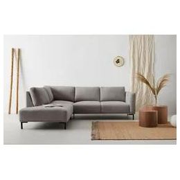 Ecksofa OTTO products "Fillin, L-Form" Sofas Gr. B/H/T: 247 cm x 82 cm x 205 cm, Leinenmix, Ottomane links, grau (taupe) Struktur hergestellt aus recycelten PET-Flaschen und im Leinen-Mix