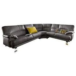 Ecksofa Trendmanufaktur "Cecilia in italienischem Design, modern und komfortabel, L-Form" Sofas Gr. B/H/T: 280cm x 87cm x 240cm, NaturLEDER, langer Schenkel links, ohne Funktion, braun bequeme Armlehnen, mit langem Schenkel