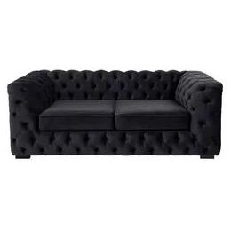 Guido Maria Kretschmer Home & Living Chesterfield-Sofa "Kalina", schwarz, B:190cm H:67cm T:98cm, GUIDO MARIA KRETSCHMER HOME & LIVING, Sofas, mit klassischer Chesterfield-Knopfheftung