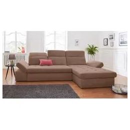 Sit & More Ecksofa SIT & MORE "Stardust L-Form", braun, B:302cm H:77cm T:189cm, Struktur (100% Polyester), Struktur fein (95% Polyester, 5% Polyamid), Sofas, wahlweise mit Bettfunktion und Bettkasten