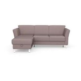 Sit & More Ecksofa SIT & MORE "Visby L-Form" Sofas Gr. B/H/T: 248cm x 87cm x 162cm, Chenille, Recamiere links, mit Bettfunktion-mit Bettkasten, rosa (rose) wahlweise mit Bettfunktion und Bettkasten, frei im Raum stellbar