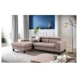 Ecksofa COTTA "Morven L-Form" Sofas Gr. B/H/T: 244cm x 72cm x 166cm, Microfaser PRIMABELLE, Recamiere links, mit Bettfunktion-mit Bettkasten-mit Ladestation-mit Kopfteilverstellung, braun (mud) Ecksofa Polstermöbel Sofas Inklusive Kopfteilverstellung, wahlweise mit Ladestation, Bettfunktion